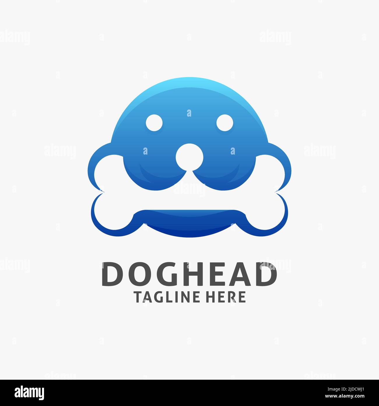 Dog head logo design with biting bone Stock Vector Image & Art - Alamy