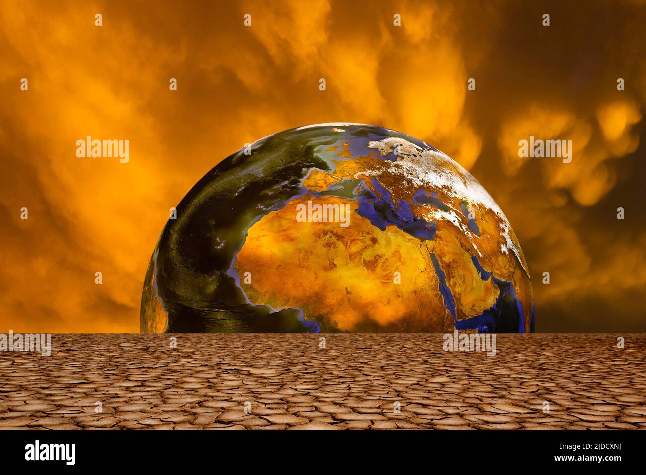 planet Earth and dramatic weather conditions, concept for global ...