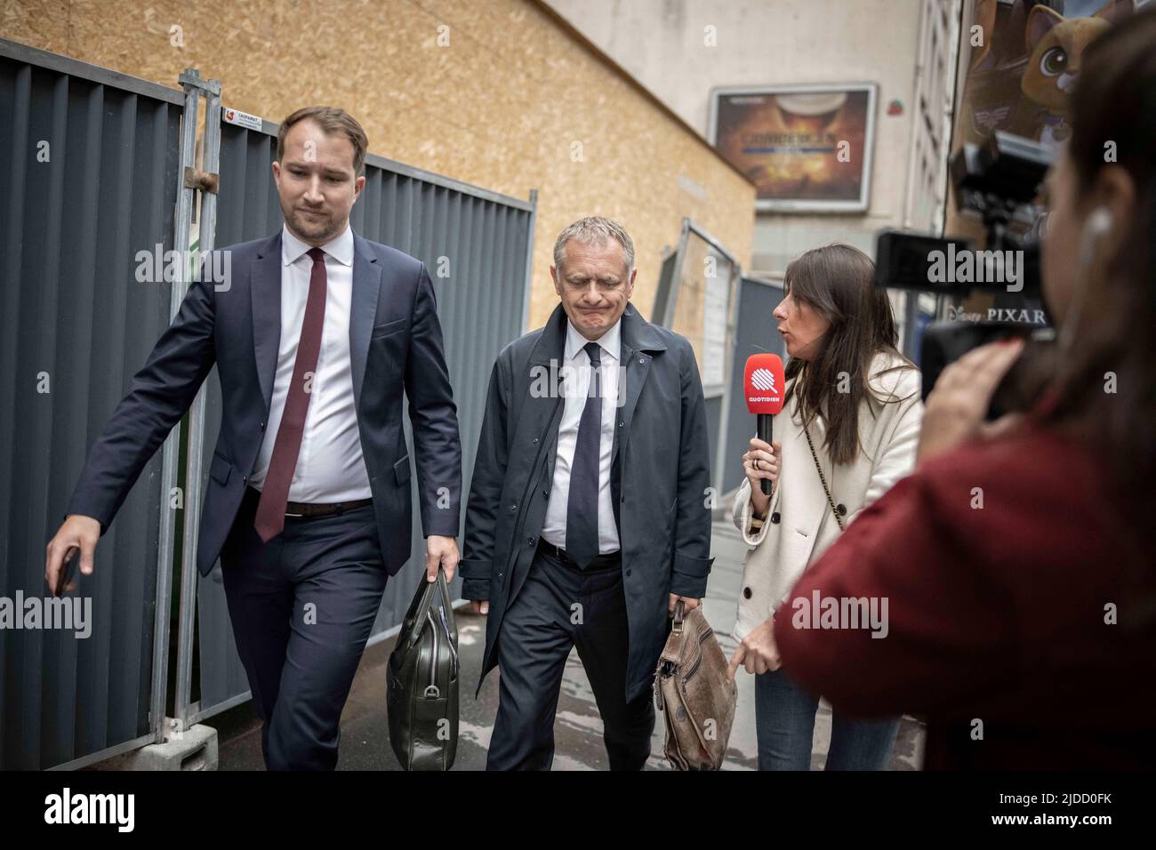 arriving at the Les Republicans (LR) party headquarters, for a meeting ...