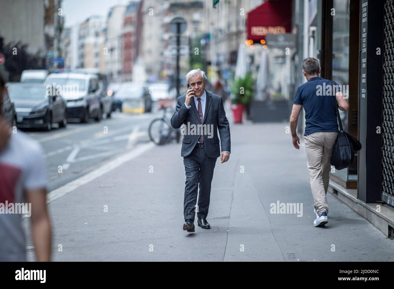 Roger Karouchi arriving at the Les Republicans (LR) party headquarters ...