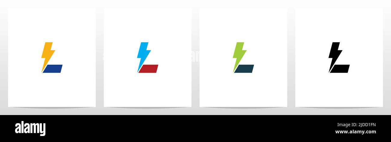 Lightning Thunder Letter Logo Design L Stock Vector Image & Art - Alamy