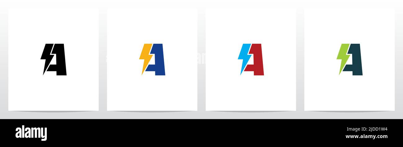 Lightning Thunder Letter Logo Design A Stock Vector Image & Art - Alamy
