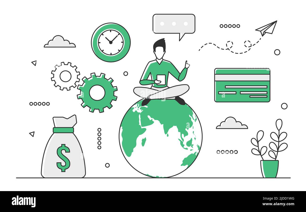 Financial global economy system. Money circulation and international ...
