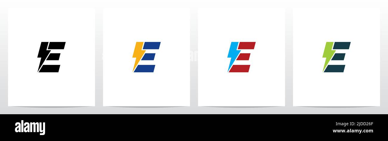 Lightning Thunder Letter Logo Design E Stock Vector Image & Art - Alamy