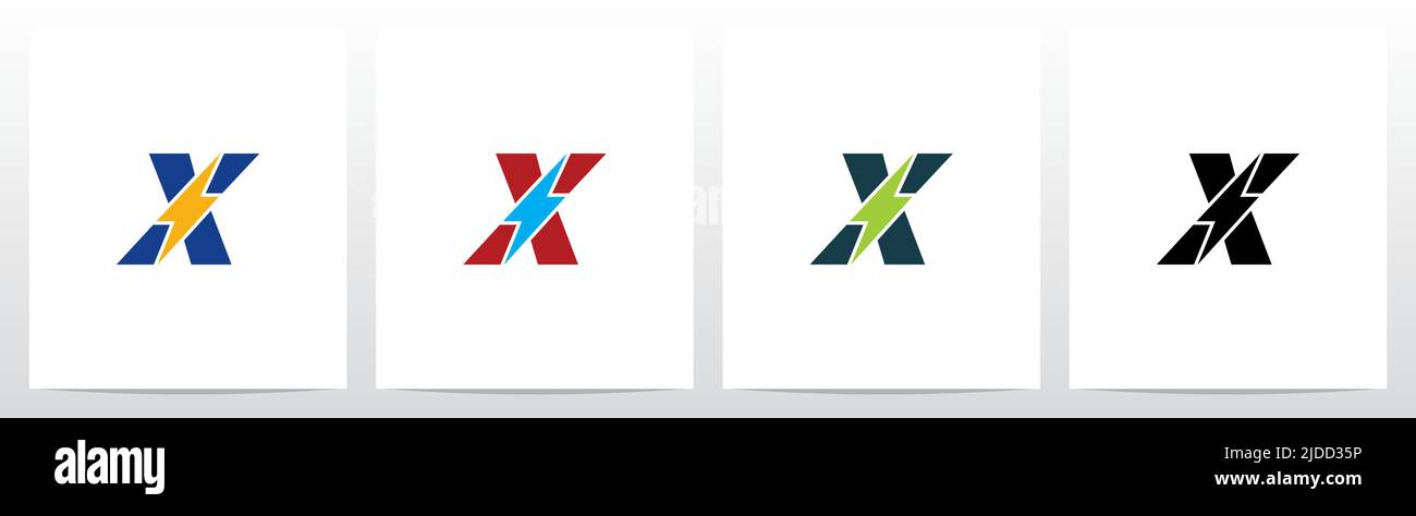 Lightning Thunder Letter Logo Design X Stock Vector Image & Art - Alamy