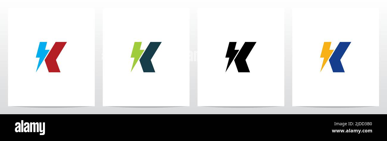 Lightning Thunder Letter Logo Design K Stock Vector Image & Art - Alamy