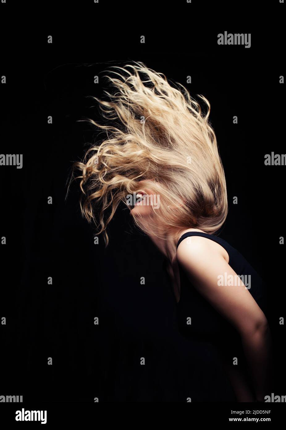 Strong wind blowing woman hi-res stock photography and images - Alamy