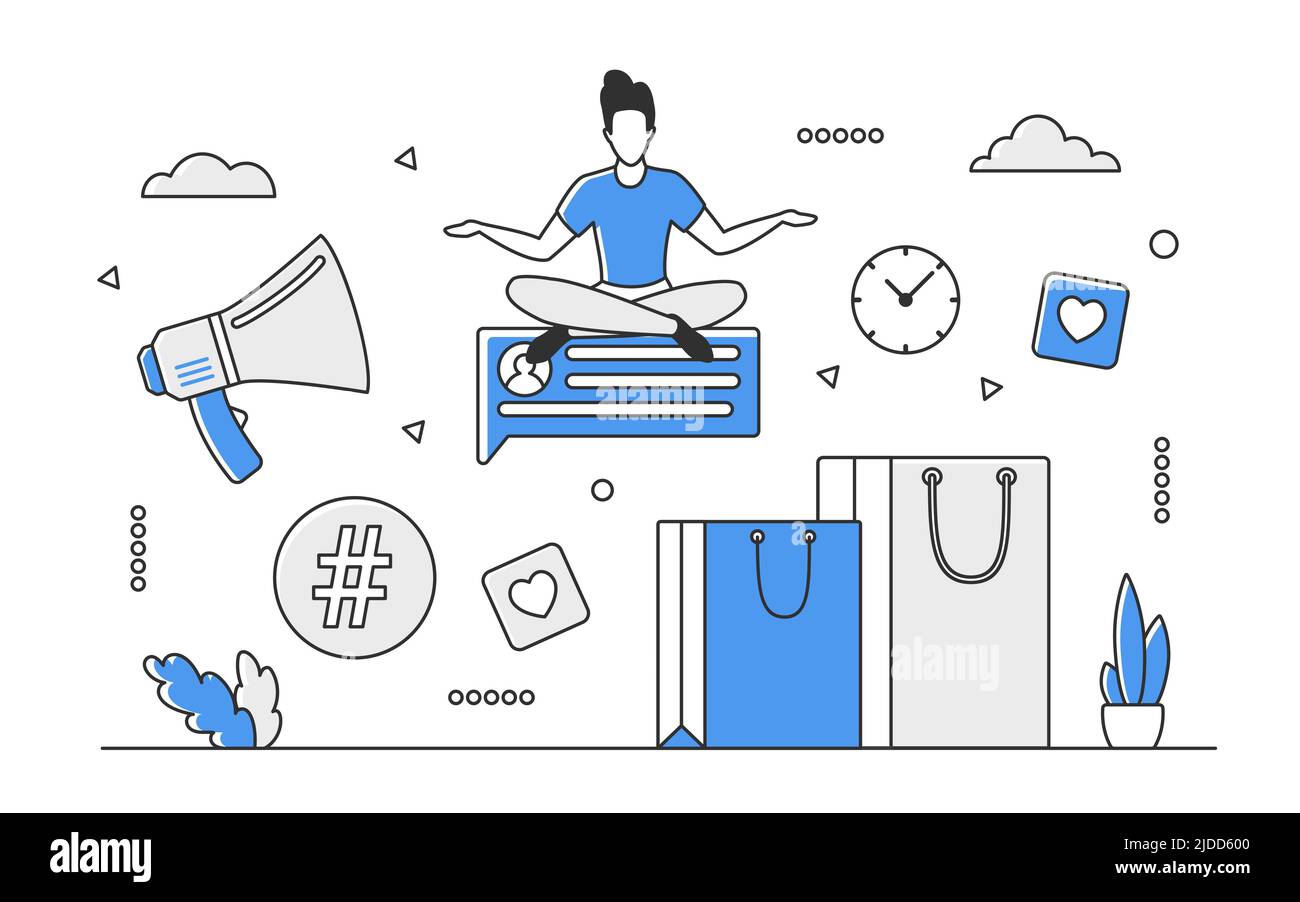 Online selling and digital commerce. Purchasing via internet ...