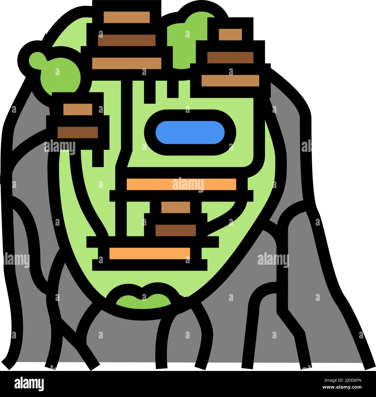 sigiriya on mountain color icon vector illustration Stock Vector Image ...