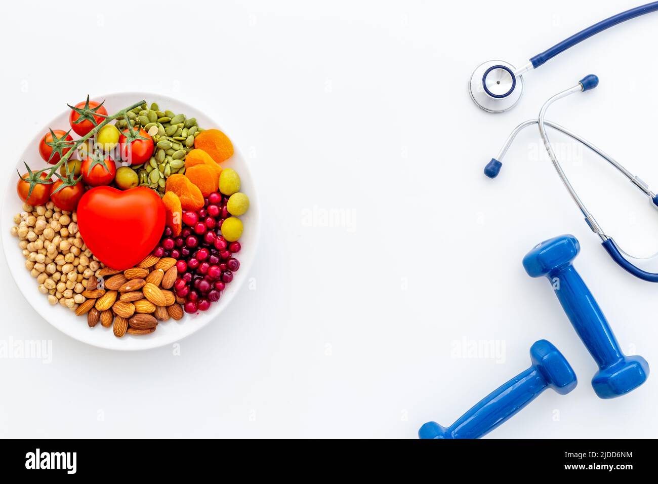 Healthy lifestyle and nutrition eating concept. Food with sports ...