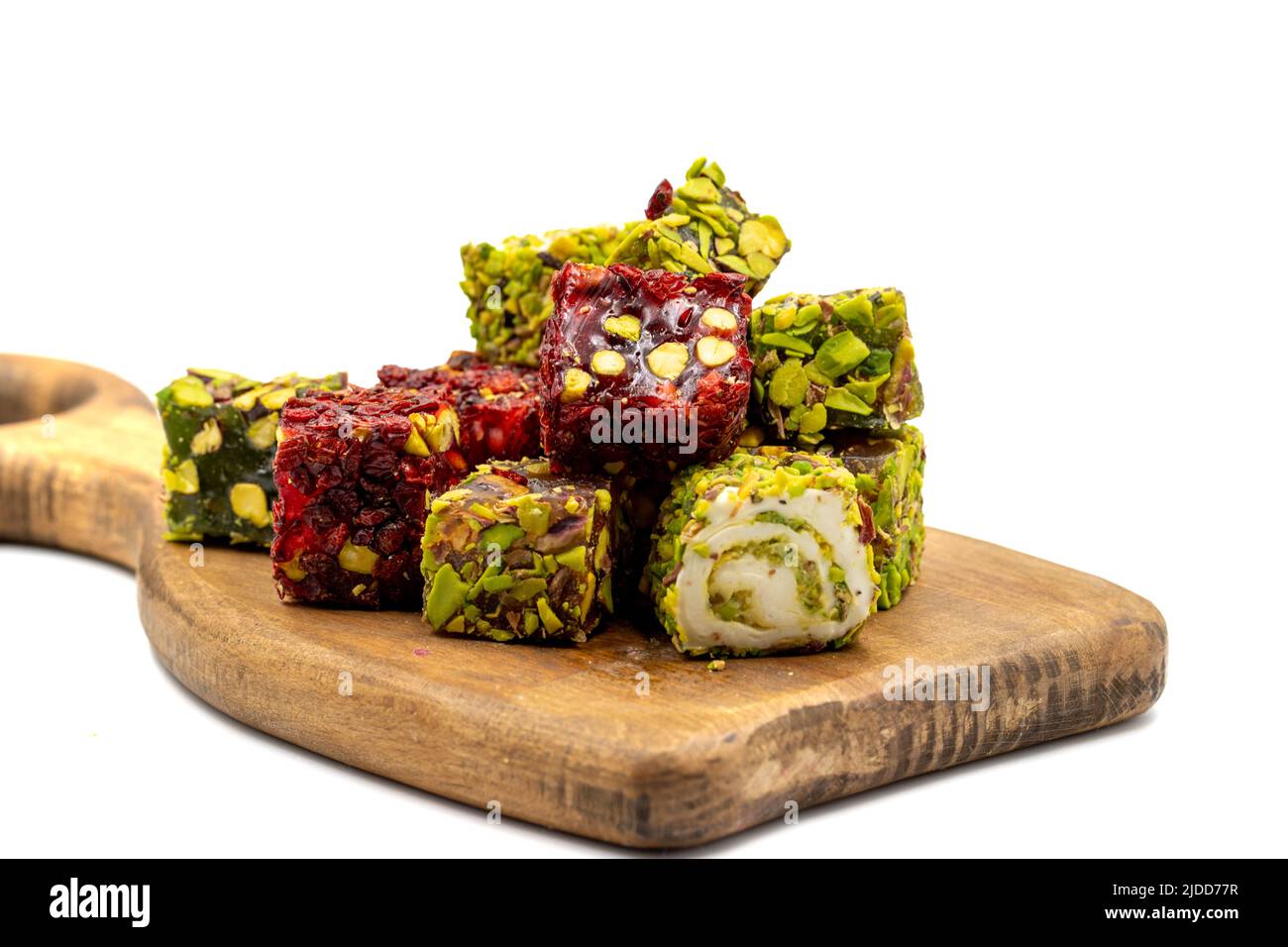 Turkish delight isolated on a white background. Traditional Turkish ...