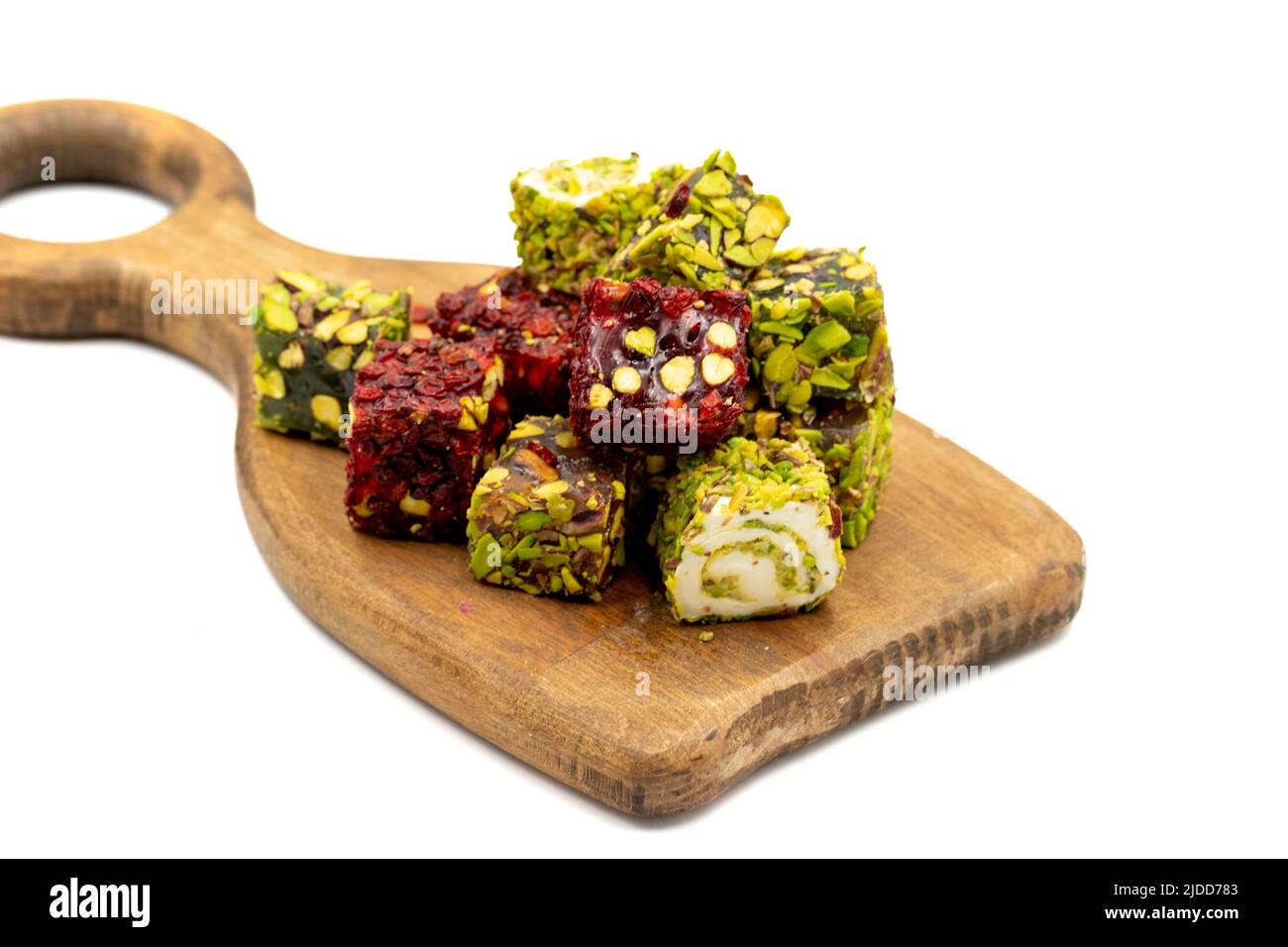 Turkish delight isolated on a white background. Traditional Turkish ...