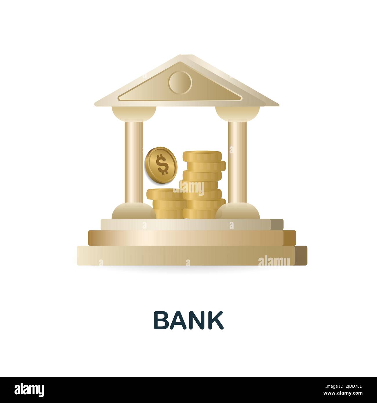 Bank 3d icon Simple element from buildings collection. Creative Bank ...