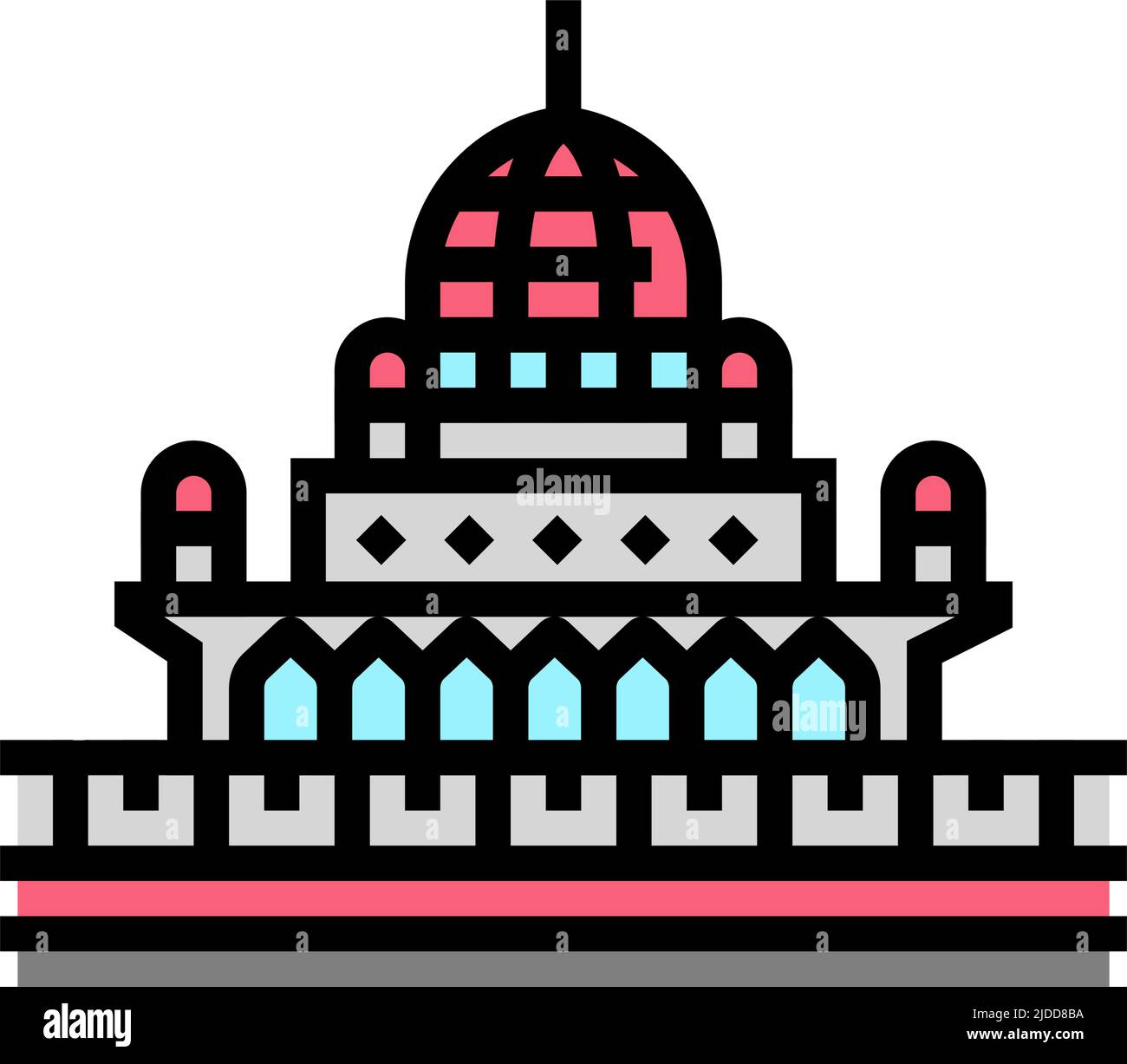 putrajaya building color icon vector illustration Stock Vector Image ...