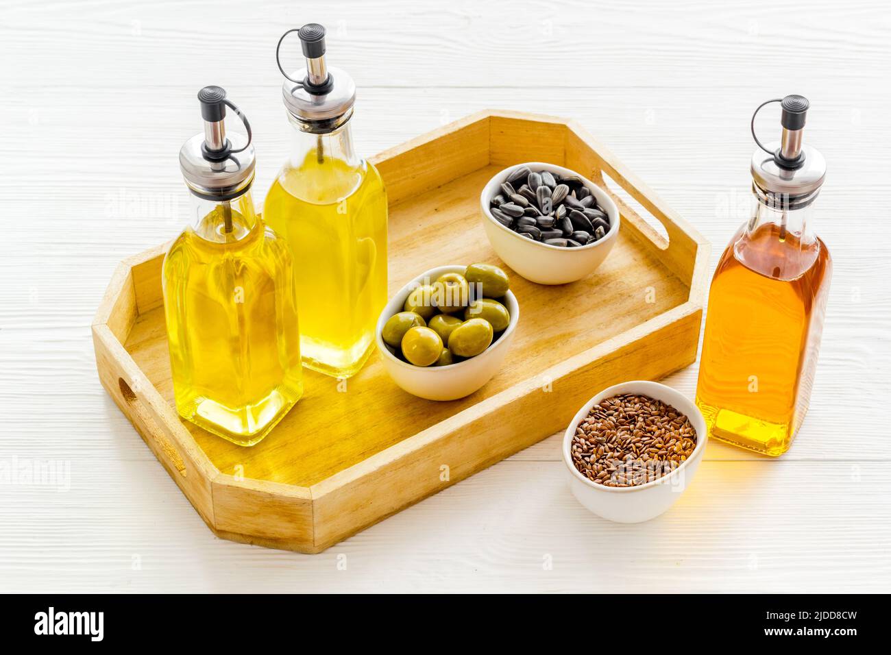 Different kind of cooking oil - sunflower olive and sesame oil with ...