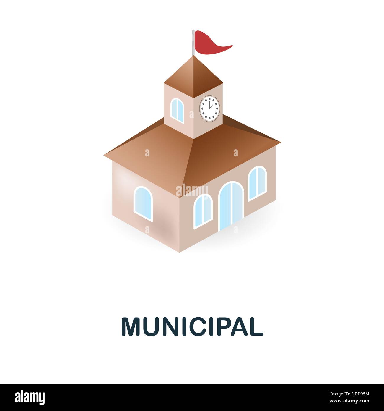Municipal 3d icon Simple element from buildings collection. Creative ...