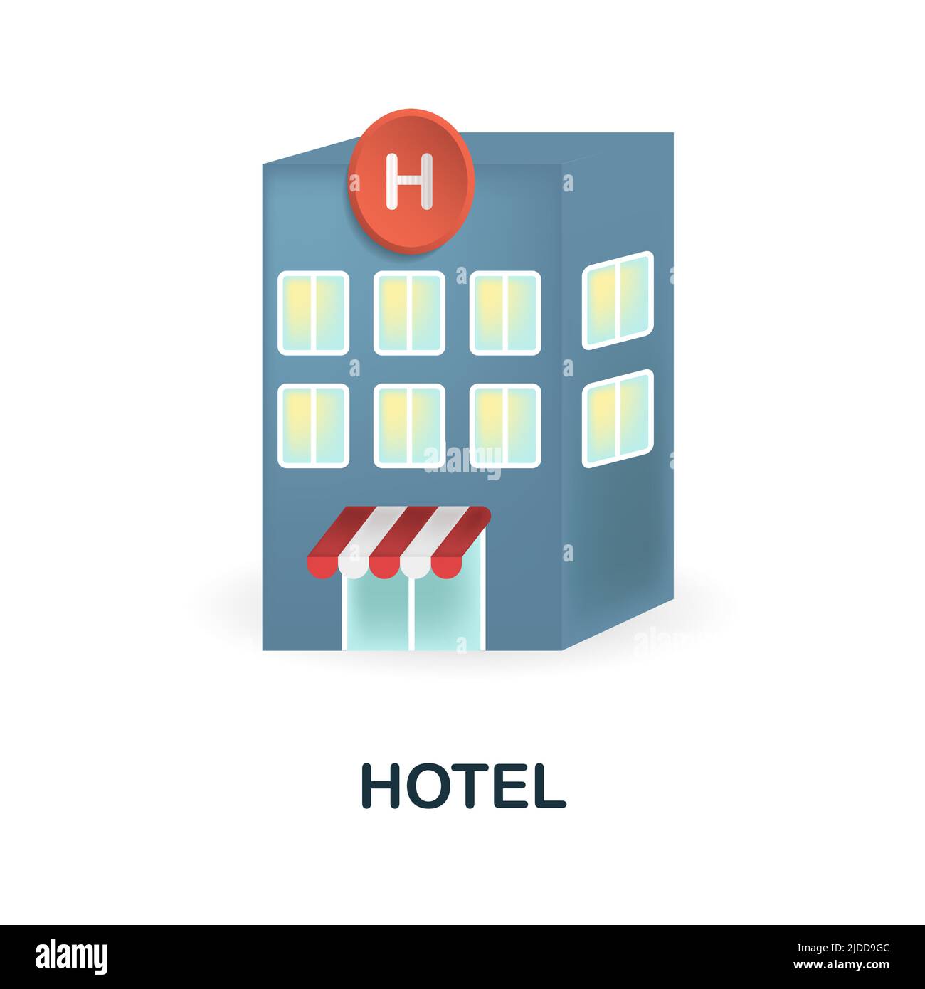 Hotel 3d icon Simple element from buildings collection. Creative Hotel ...