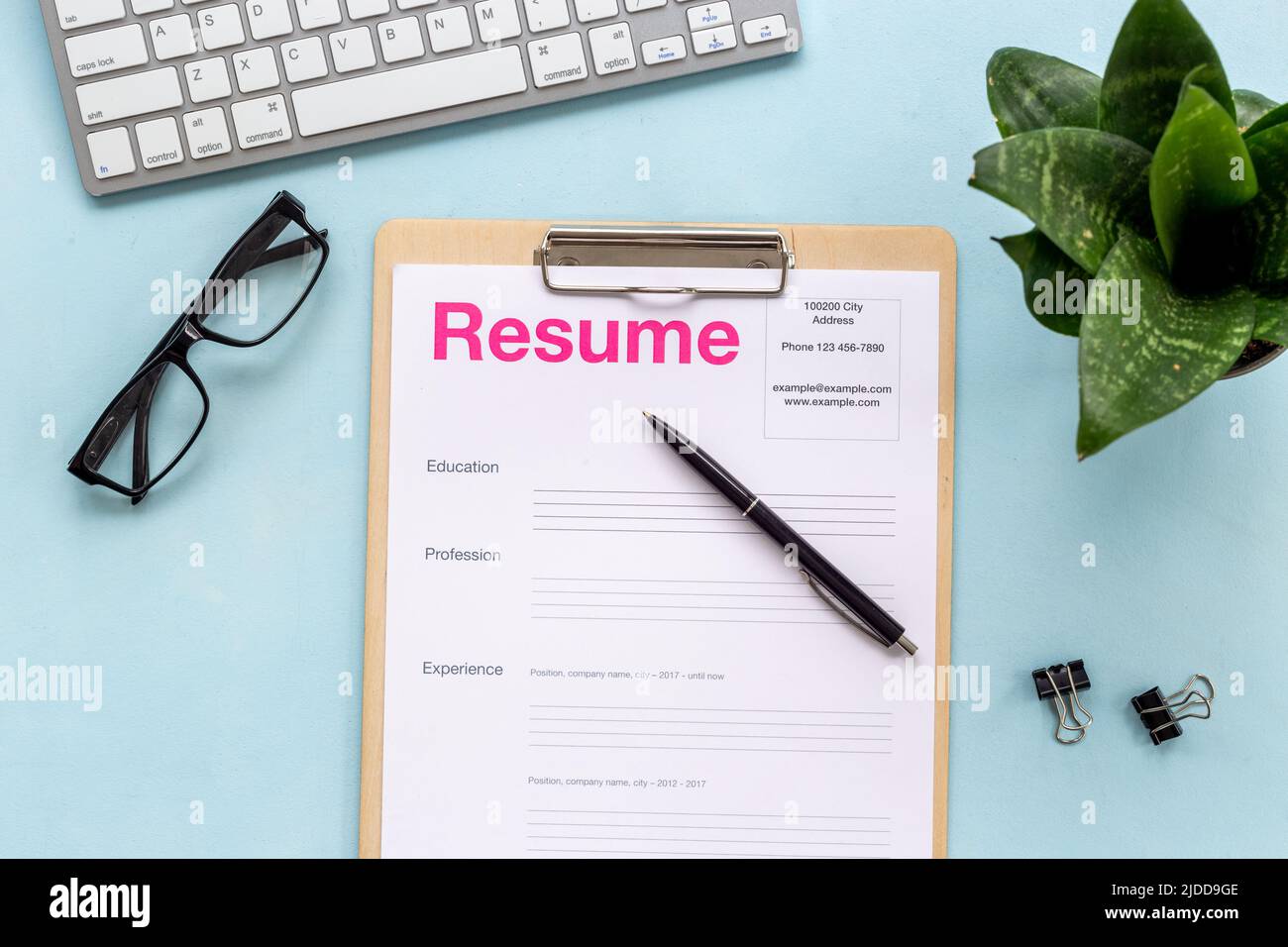 We are hiring. Resume application form ready to be reviewed Stock Photo ...