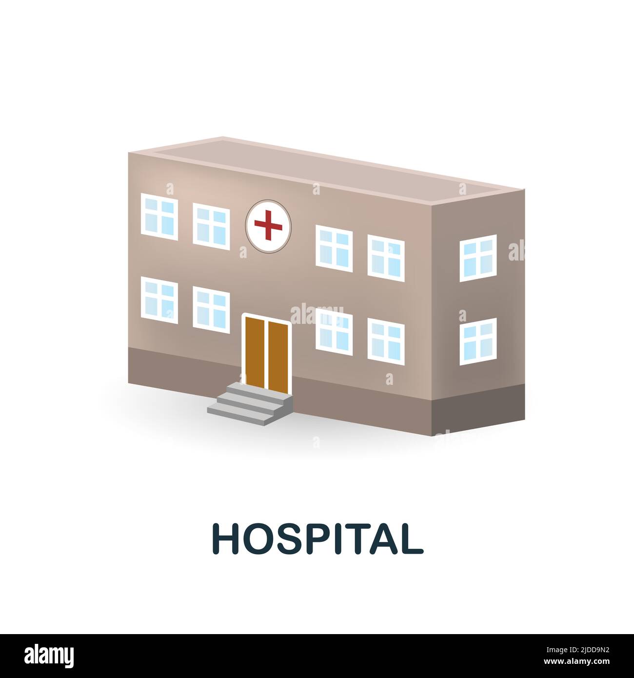 Hospital 3d icon Simple element from buildings collection. Creative ...