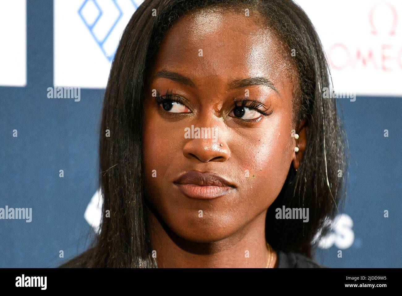 Cyrena Samba-Mayela of France attends the press conference during the ...
