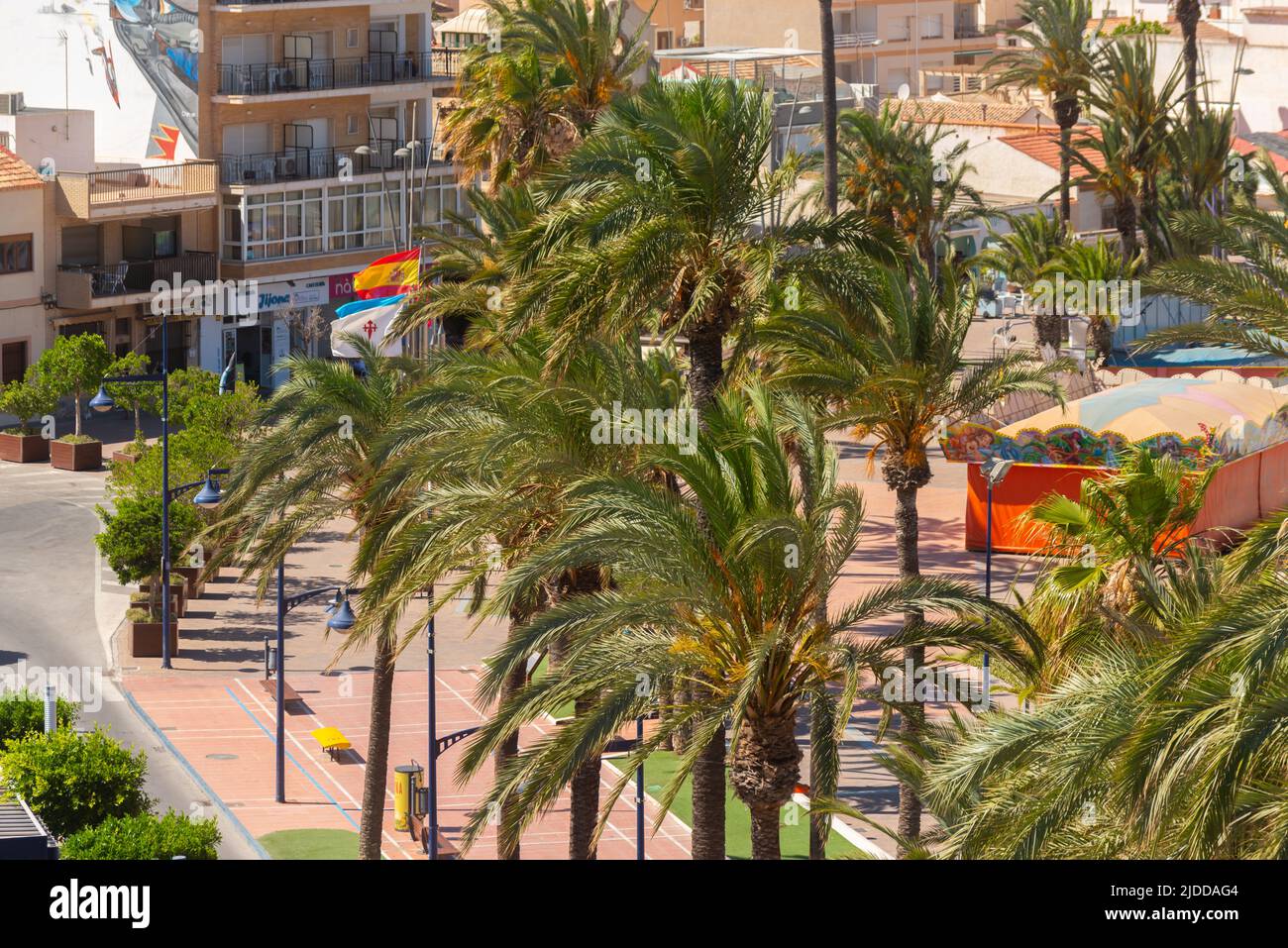 SANTIAGO DE LA RIBERA, SPAIN - JUNE 10, 2022 View from above on the ...