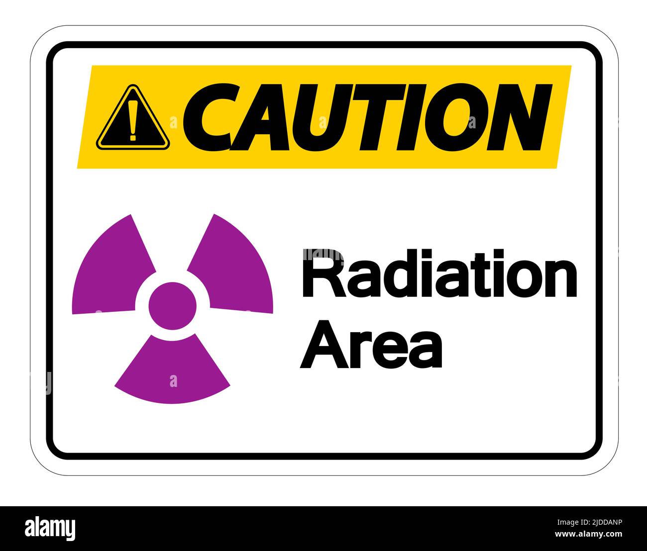 Caution Radiation Area Symbol Sign on white background,Vector ...