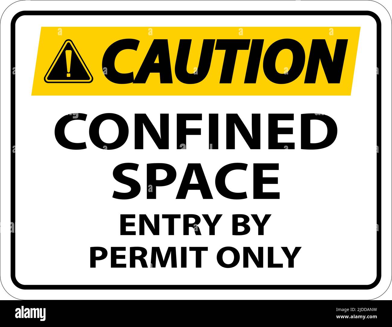 Caution Confined Space Entry By Permit Only Sign Stock Vector Image ...