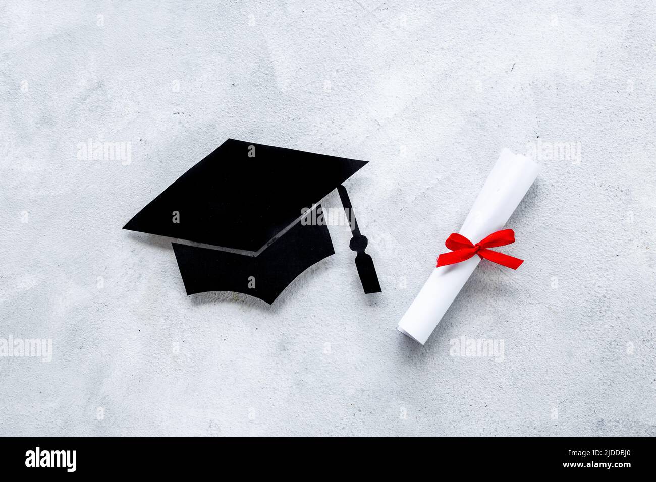 Masters or Bachelors degree concept. Graduation hat paper cut with ...