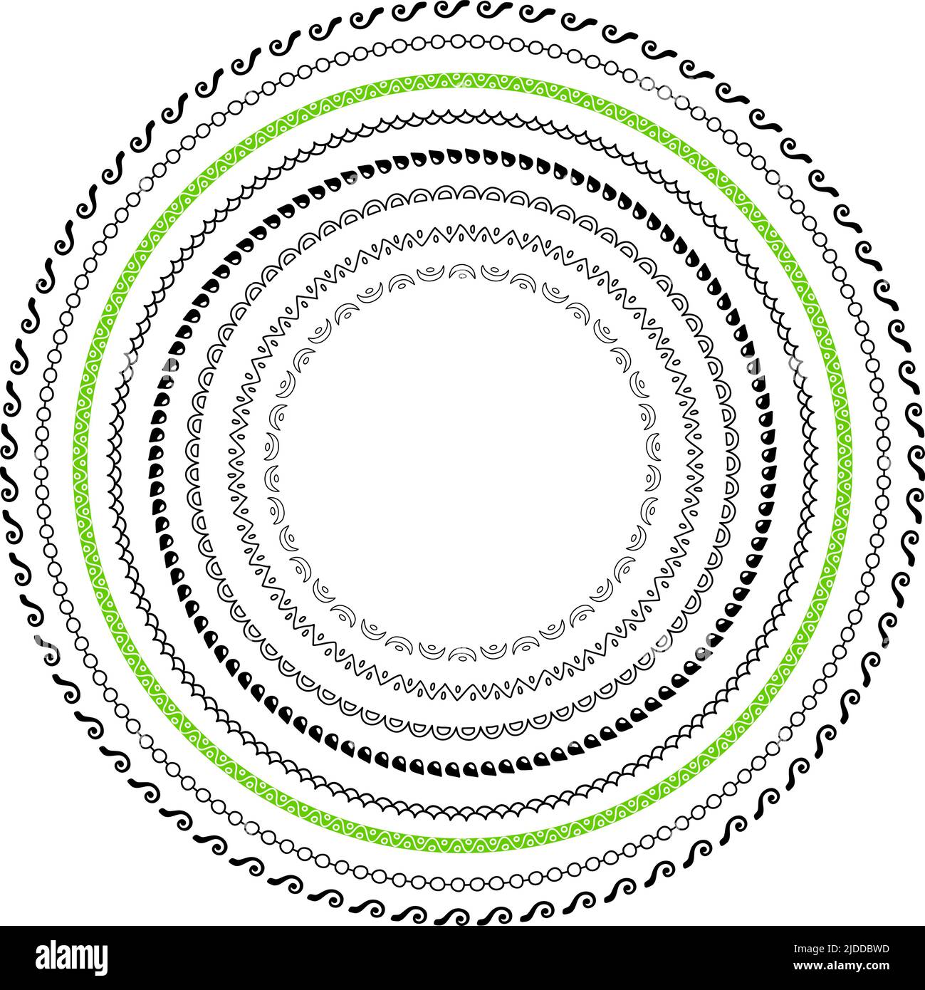 Doodle mandala decoration isolated on white background, hand drawn ...