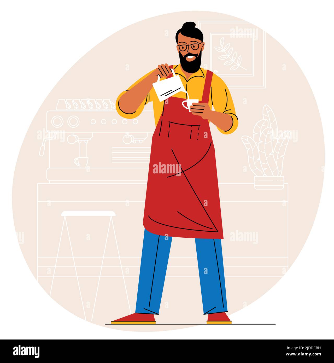 Small business cafe barista Stock Vector Images - Alamy