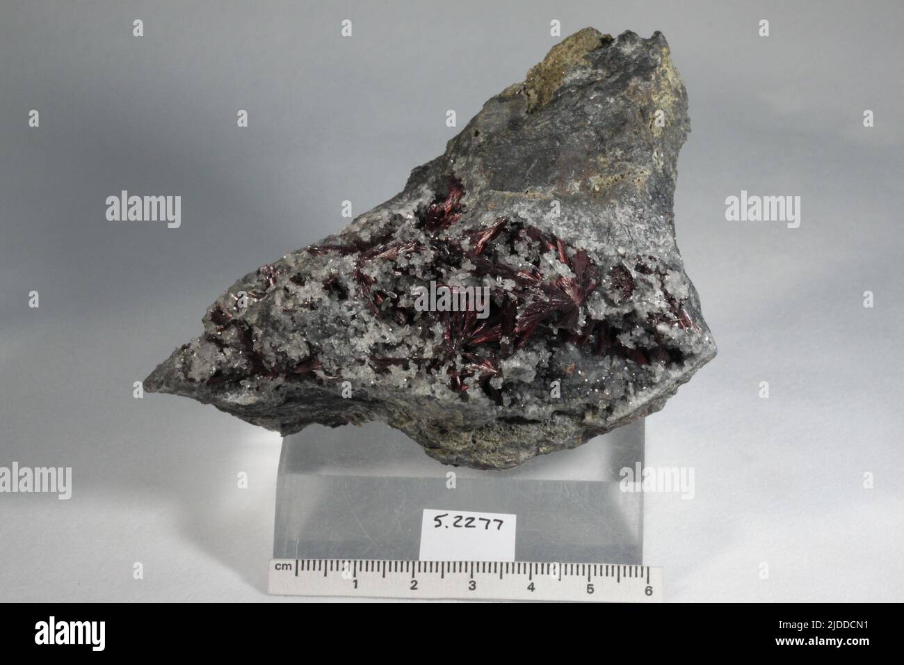 Kermesite. minerals. Europe; Germany; Saxony, Braunsdorf Stock Photo ...