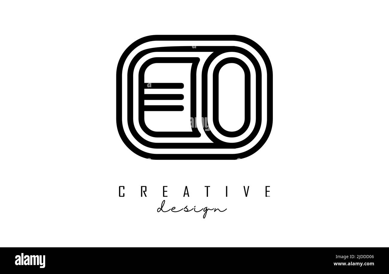 Black lines Eo e o letters with monogram Logo Design. Creative vector ...
