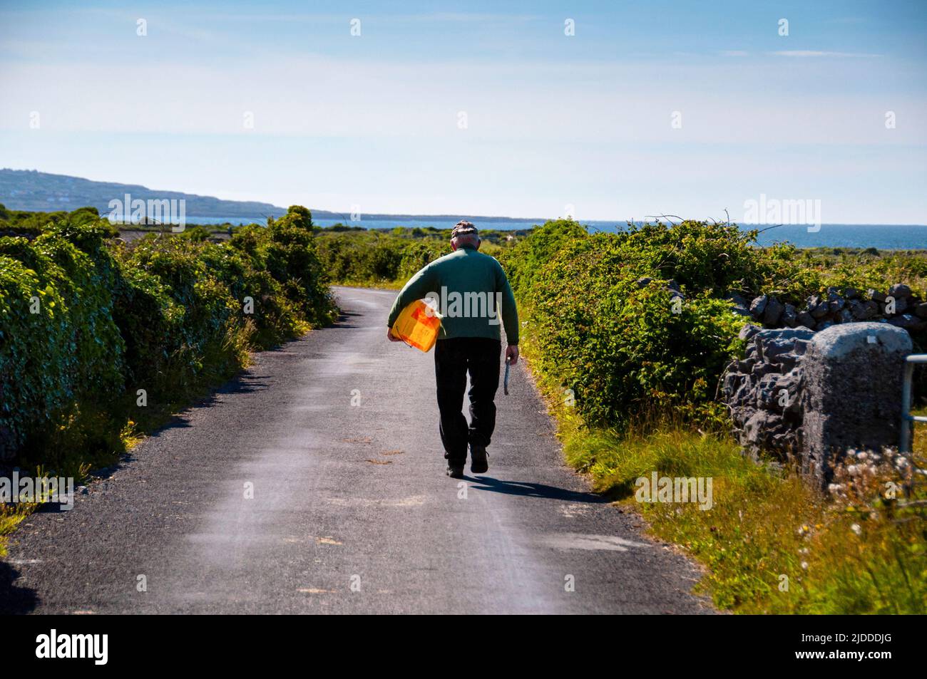 Irish islander on the west coast island of Inishmore in Galway Bay ...