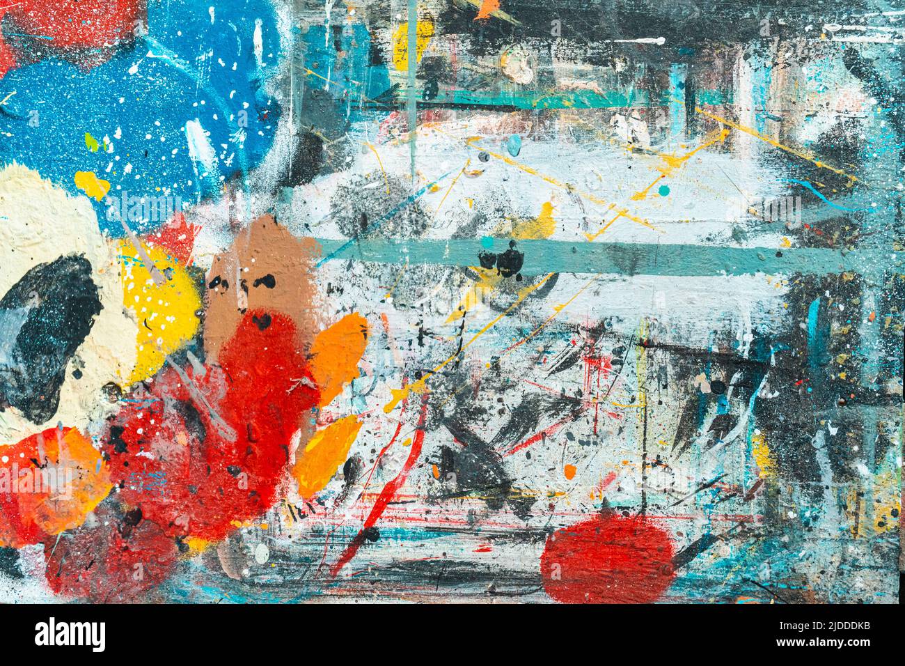 Bright spots of paint in an art workshop Stock Photo - Alamy