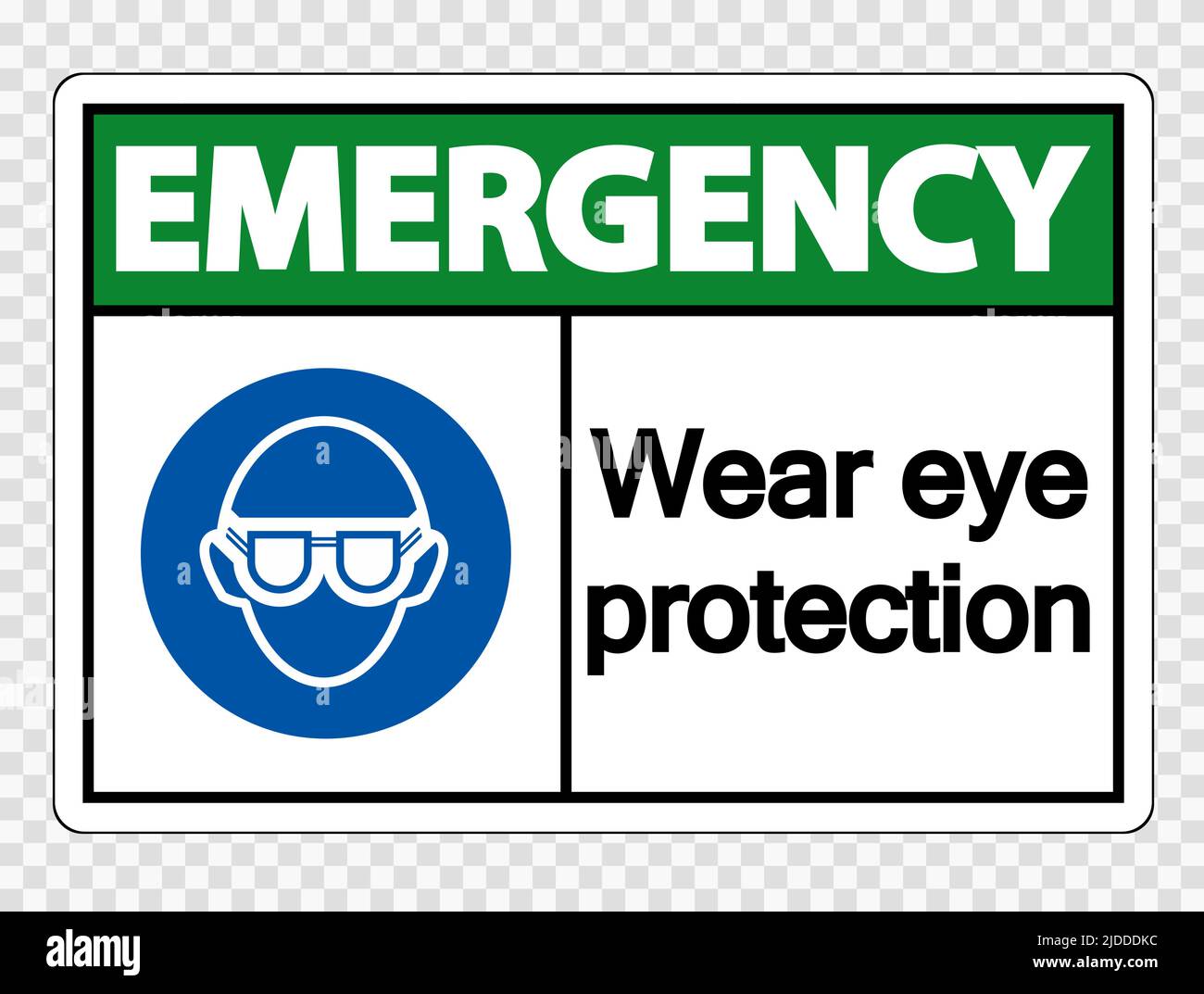 Emergency Wear eye protection on transparent background,vector ...