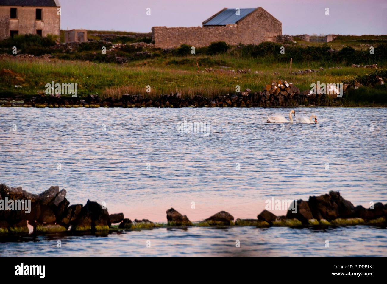 Coastal lagoon on Inishmore Island on the Aran Islands in Galway Bay ...