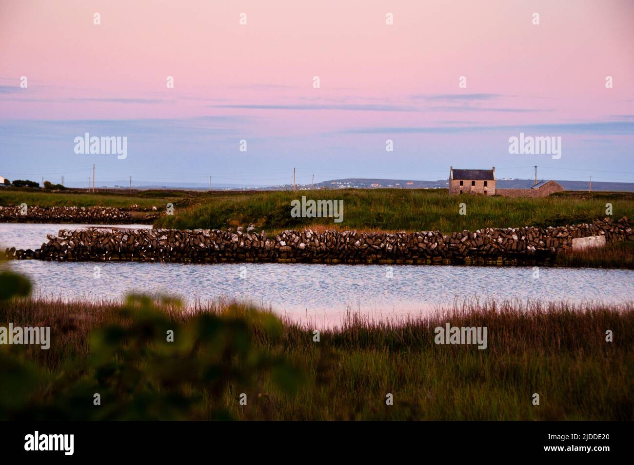 Coastal lagoon on the Aran Island of Inishmore in Galway Bay, Ireland ...