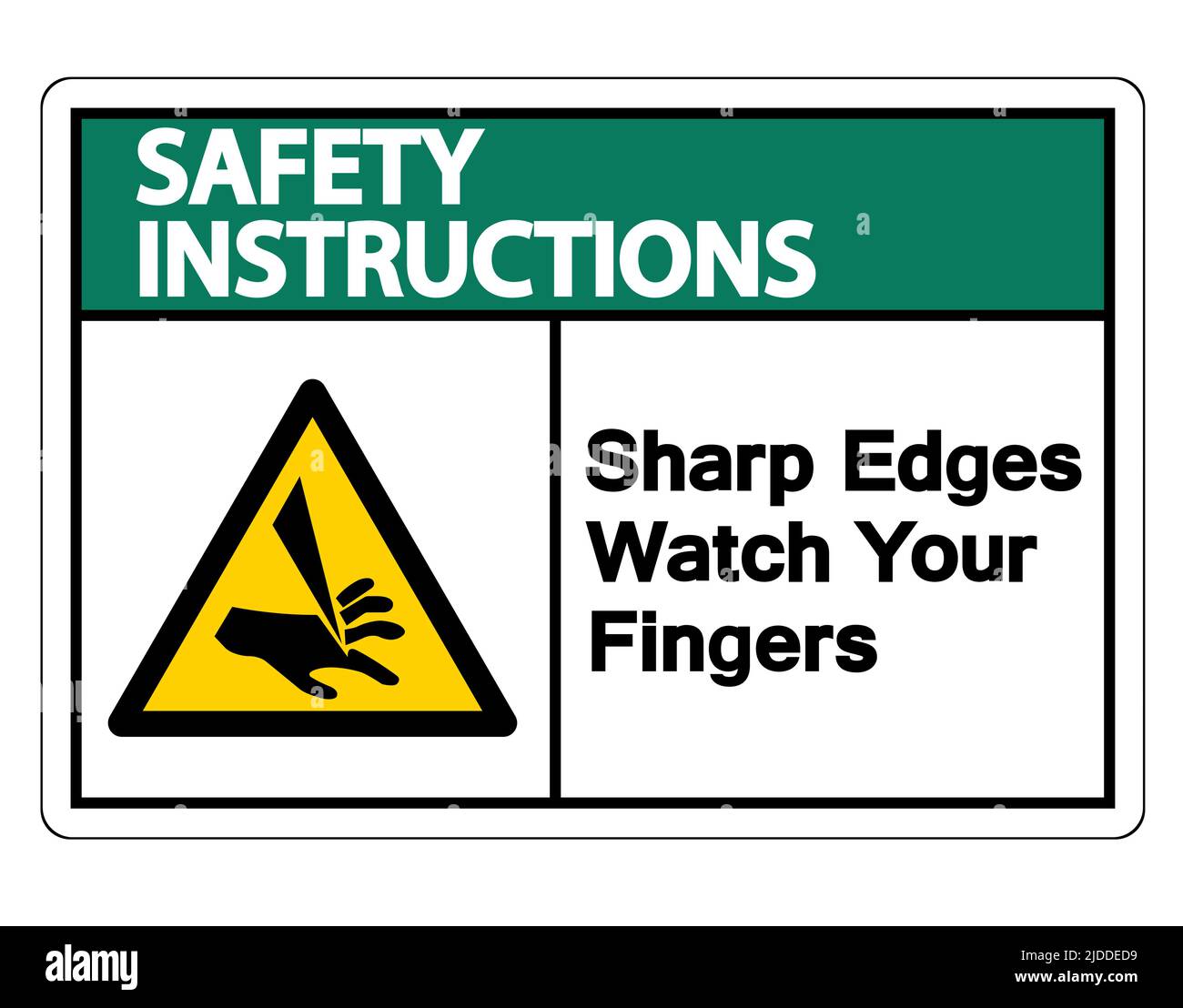 Safety instructions Sharp Edges Watch Your Fingers Symbol Sign Isolate ...