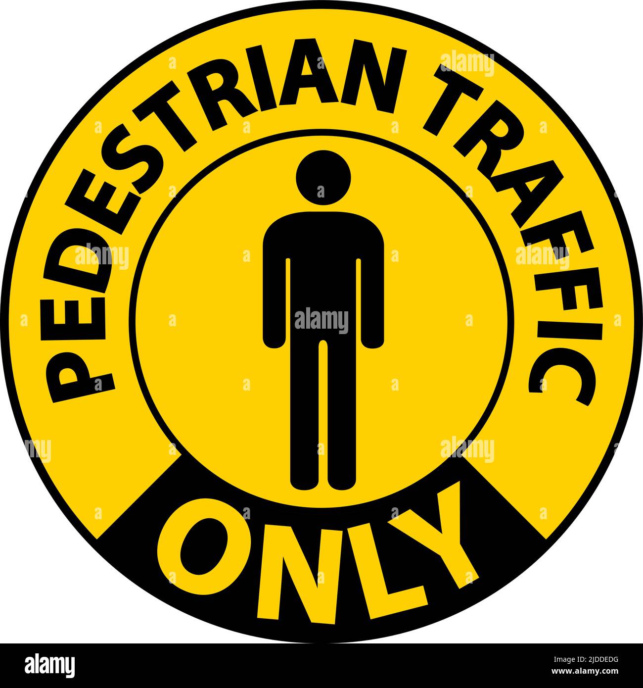 Pedestrian Traffic Only Floor Sign On White Background Stock Vector ...