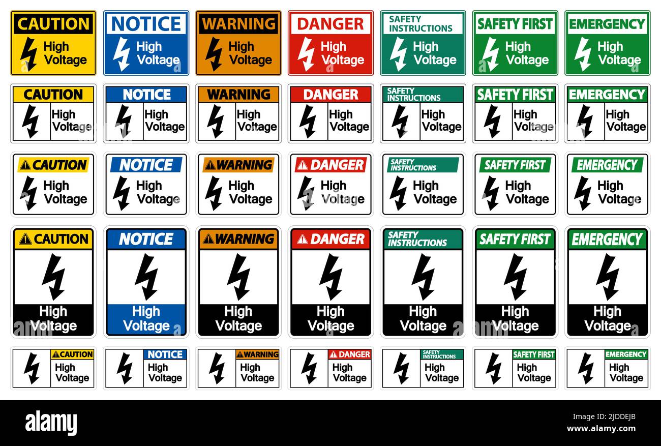 High voltage Sign Isolate On White Background,Vector Illustration EPS ...