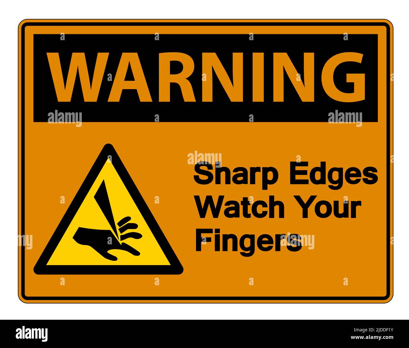 Waring Sharp Edges Watch Your Fingers Symbol Sign Isolate On White ...