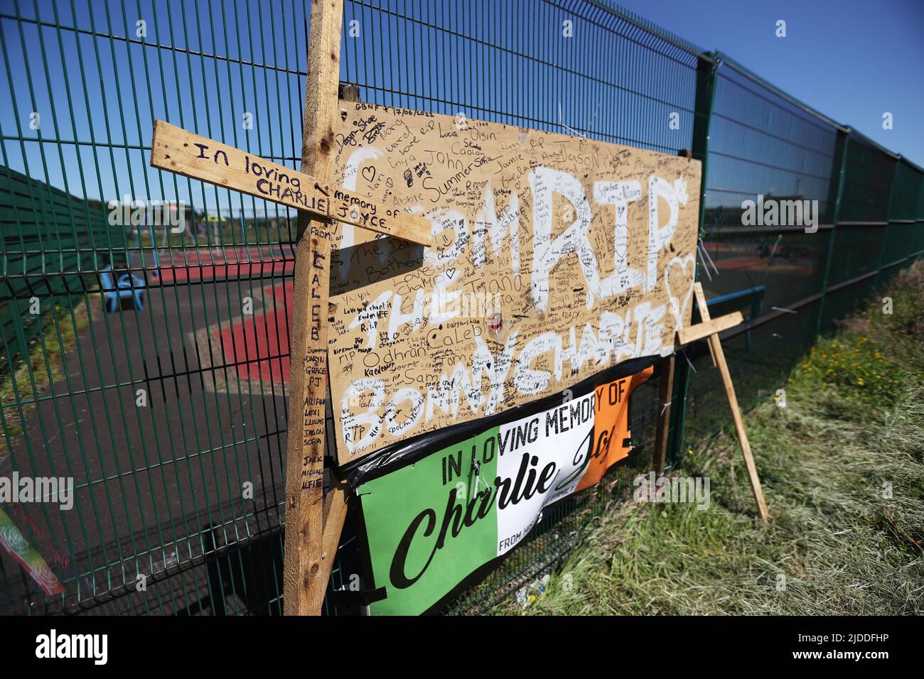 Messages are left in Dunclug Park in Ballymena for nine-year-old ...