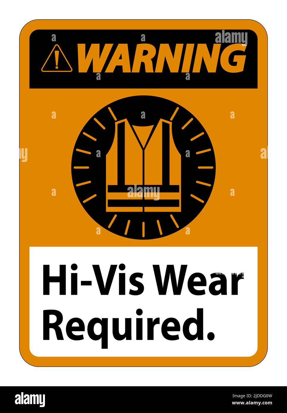 Warning Sign Hi-Vis Wear Required on white background Stock Vector ...
