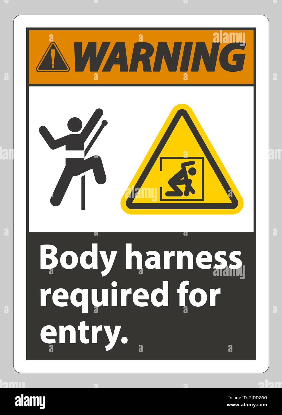 Warning Sign Body Harness Required For Entry Stock Vector Image & Art ...