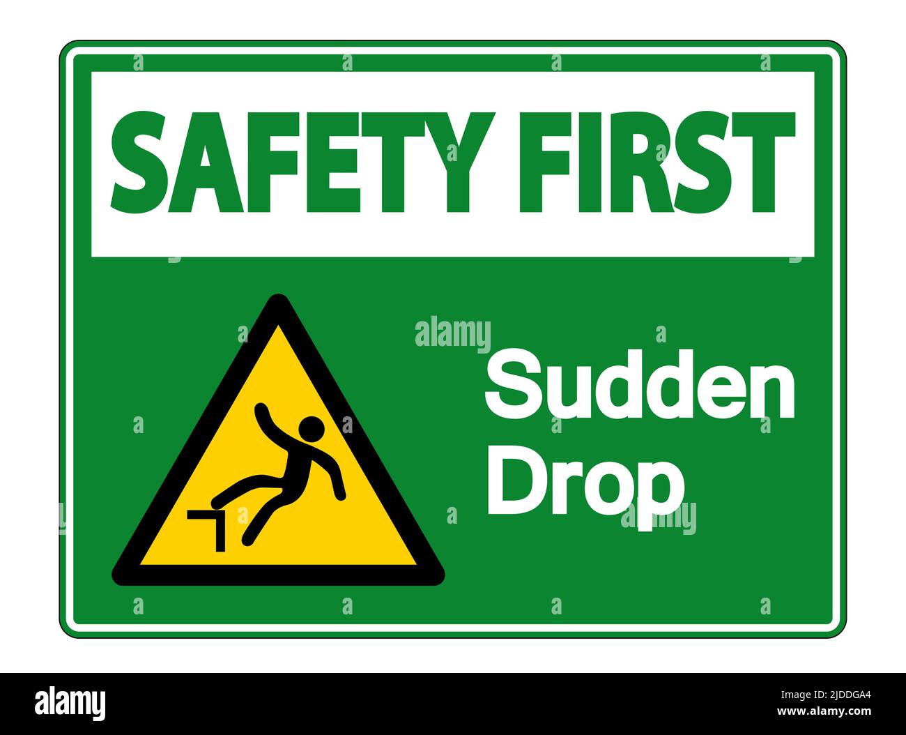 Safety first Sudden Drop Symbol Sign On White Background,Vector ...