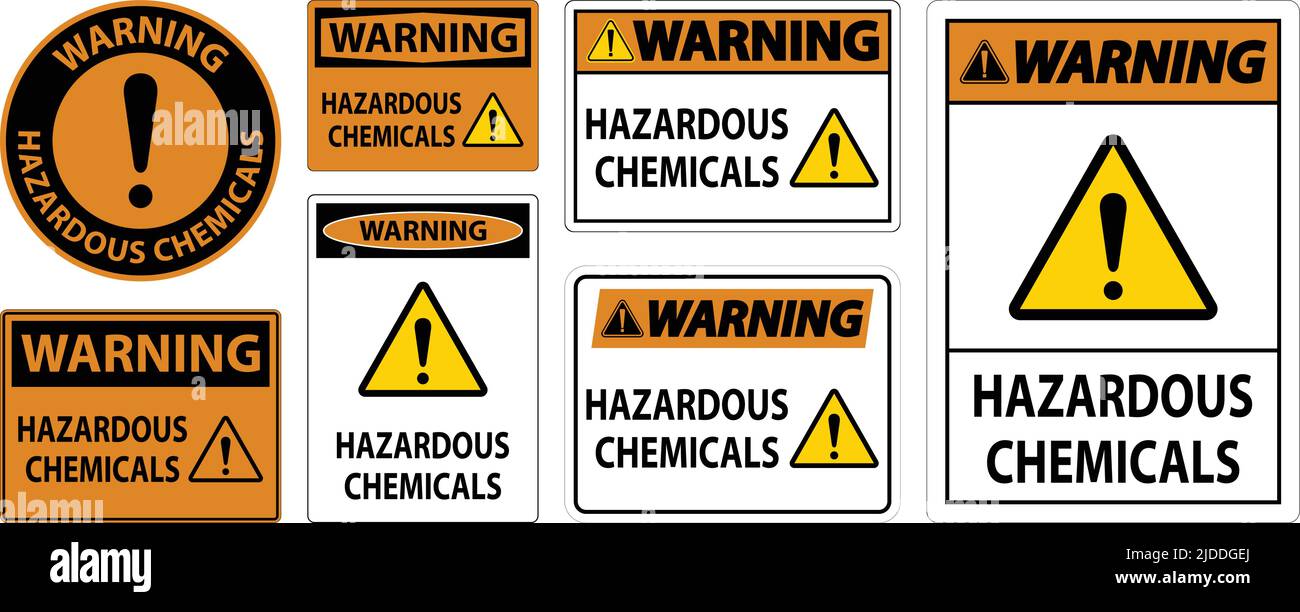 Warning Hazardous Chemicals Sign On White Background Stock Vector Image ...