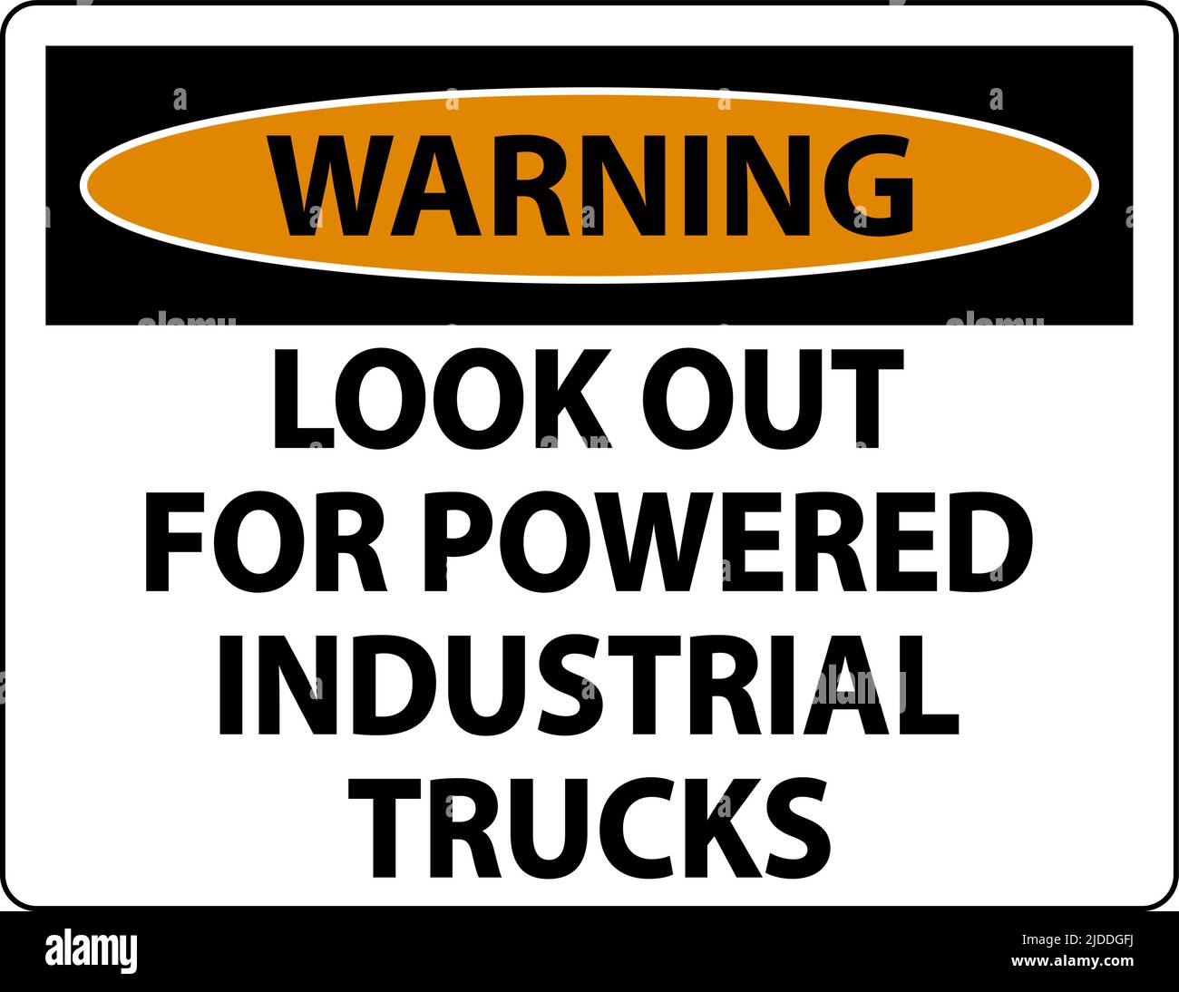 Warning Look Out For Trucks Sign On White Background Stock Vector Image ...