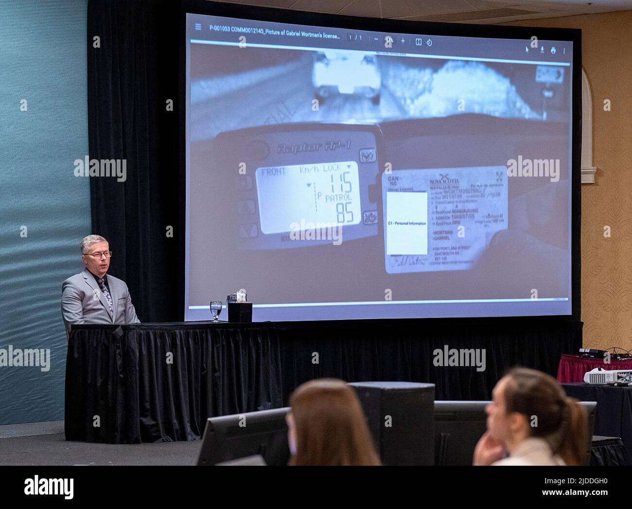 A photo of RCMP Const. Nick Dorrington's police cruiser radar screen ...