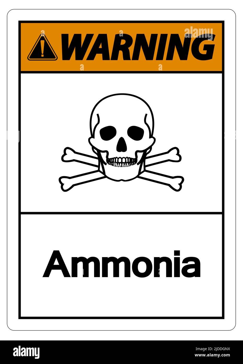 Warning Ammonia Symbol Sign On White Background Stock Vector Image ...