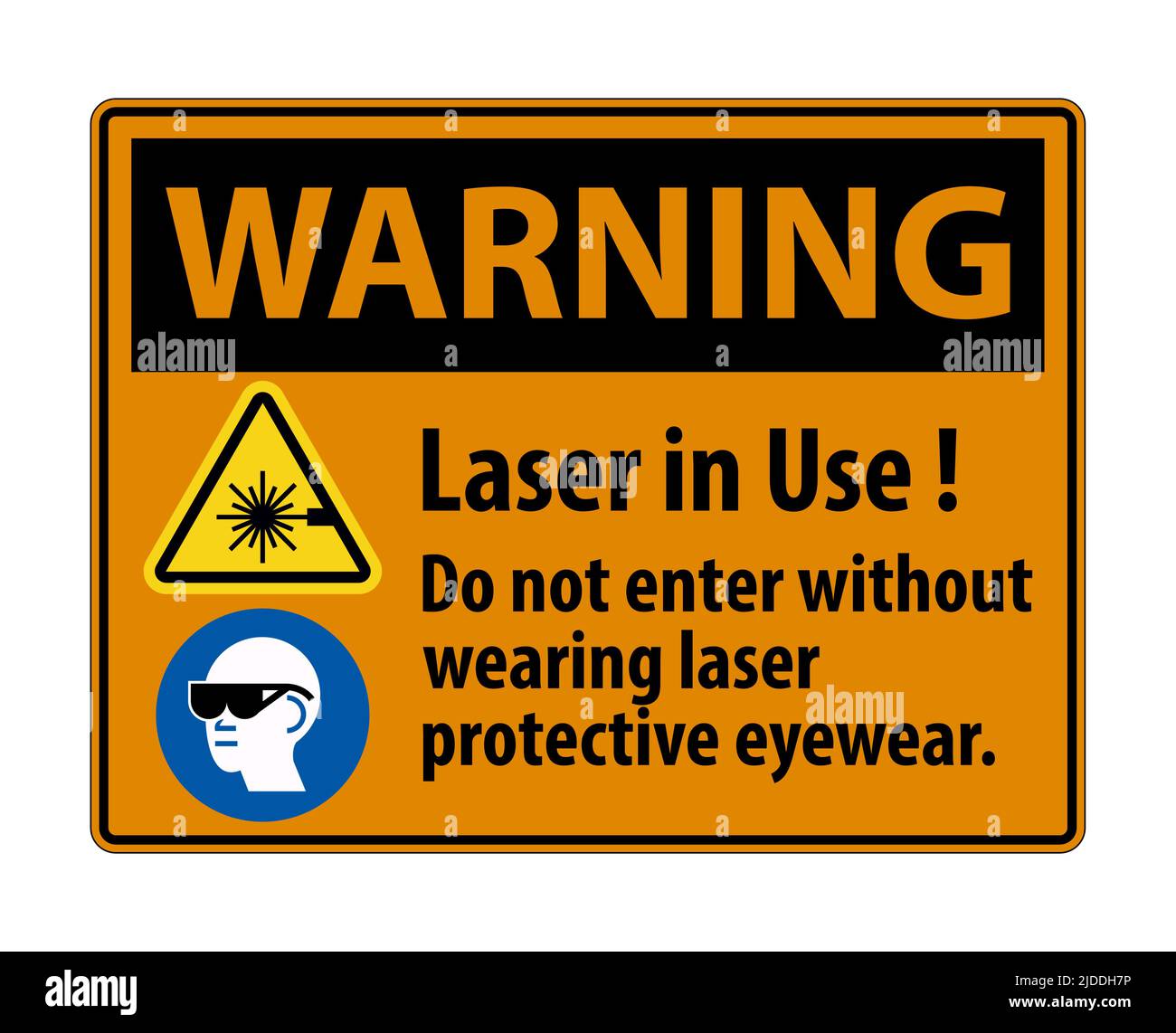 Warning Warning PPE Safety Label,Laser In Use Do Not Enter Without ...